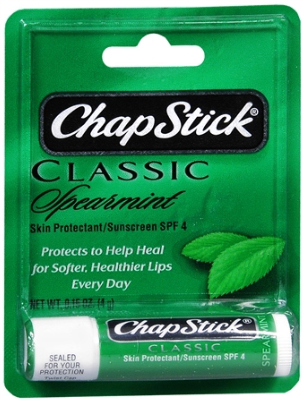 Chapstick Skin Protectant, Classic Spearmint 0.15 Oz (Pack Of 4 ...