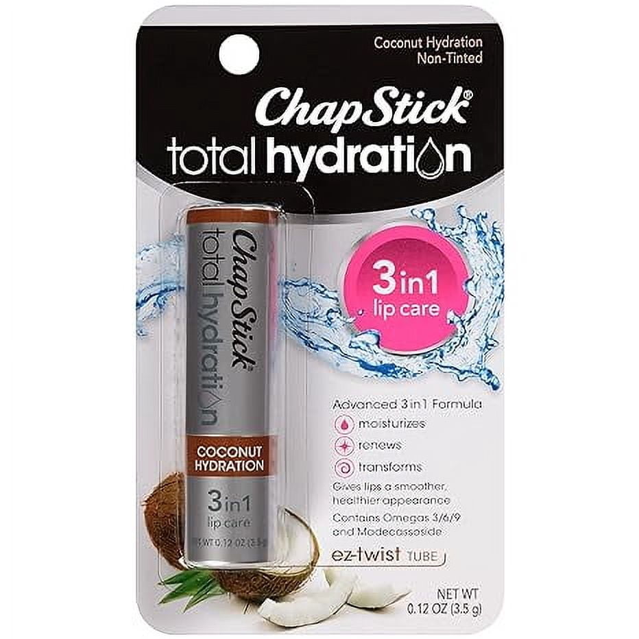Chapstick Total Hydration Coconut Lip Balm, 0.12 Oz, 2 Pack - Walmart.com