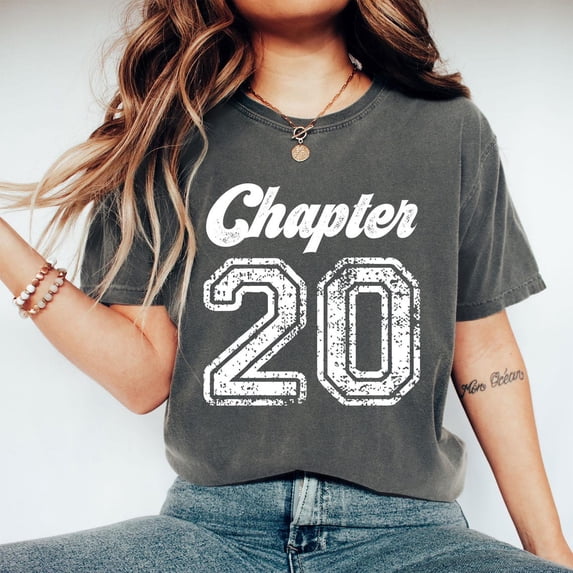 Chapter 20 Birthday T-Shirt: Retro College Font, 20Th Birthday Tshirt ...