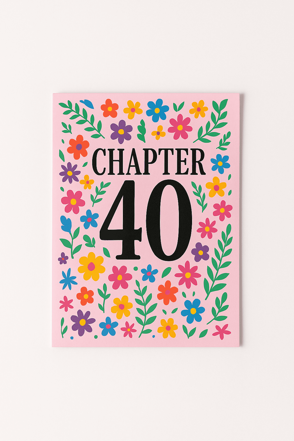 Chapter 40 Birthday Card – Colorful Floral Design for Milestone ...