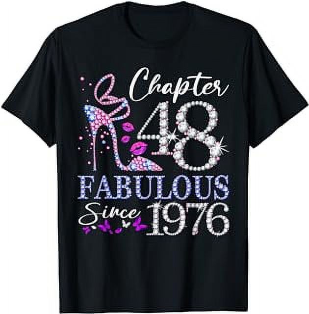 Chapter 48 Fabulous Since 1976 48th Birthday Queen Diamond T-Shirt ...