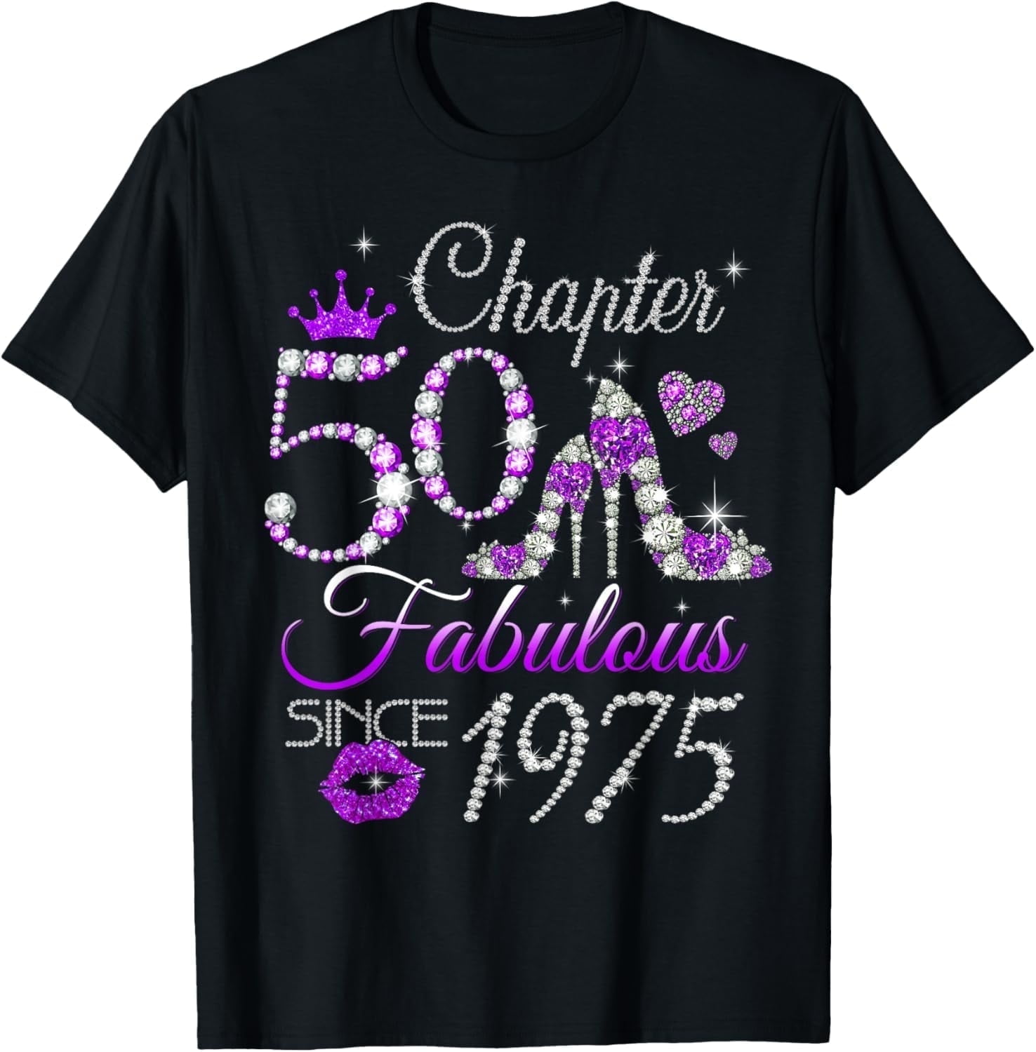 Chapter 50 Fabulous Since 1975 50th Birthday Queen Diamond T-Shirt - Walmart.com
