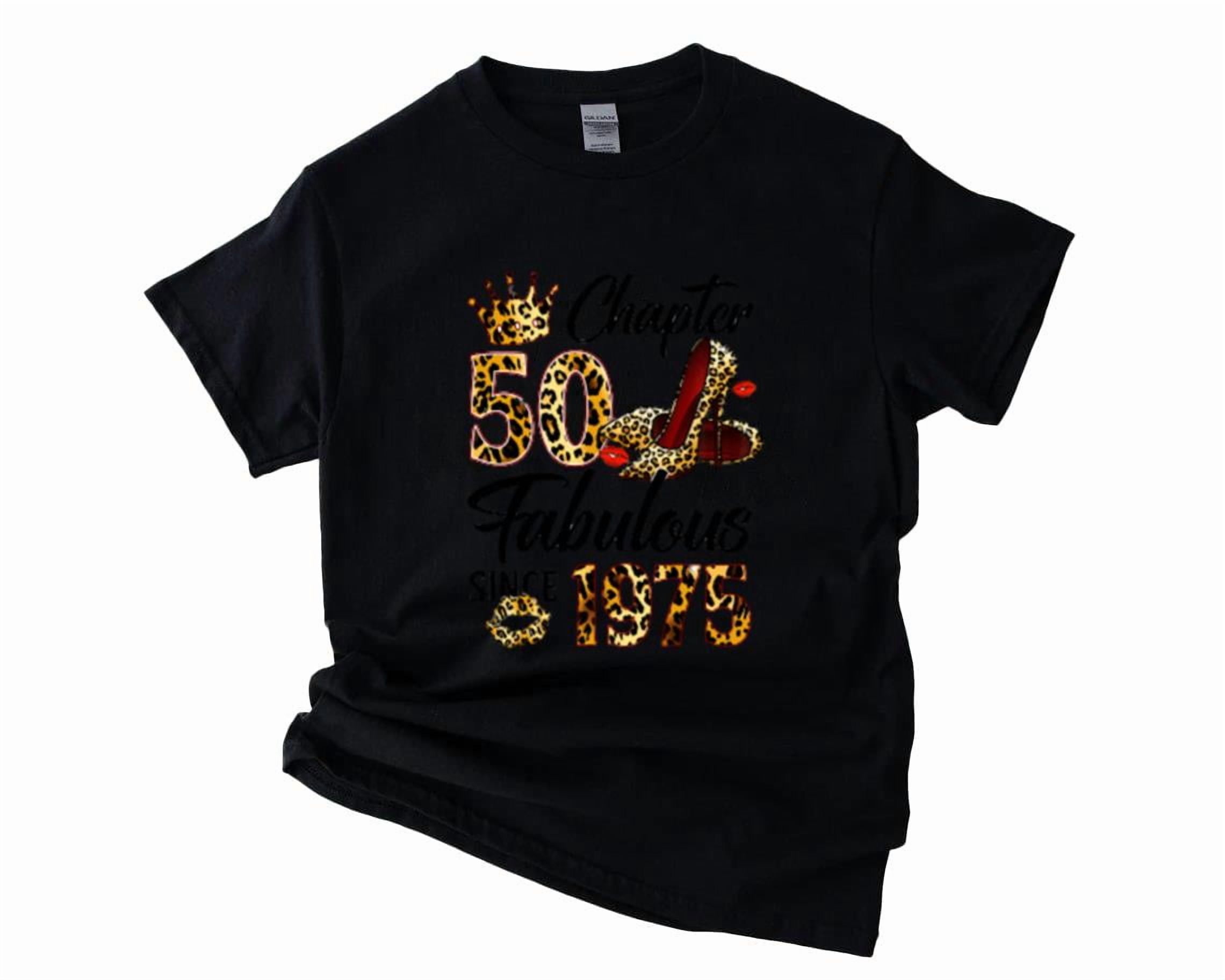 Chapter 50 Fabulous Since 1975 Leopard Fiftieth Birthday Unisex T-Shirt ...