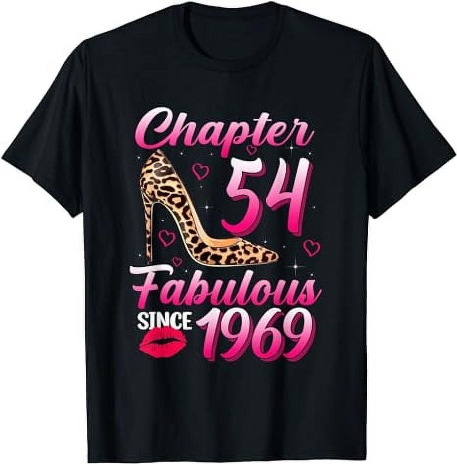 Chapter 54 Fabulous Since 1969 54th Birthday Queen Leopard T-Shirt ...