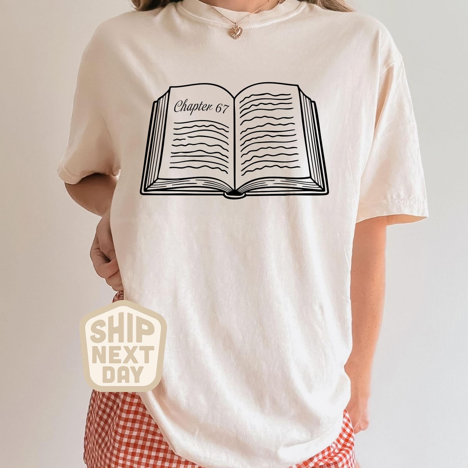 Chapter 67 Reading Graphic Tee, Minimalist Book Outline Design for Book ...