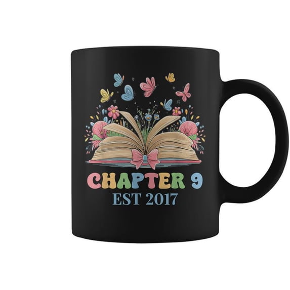 Chapter 9 Years Old 9Th Birthday Butterfly Bow Book Lover Coffee Mugs ...