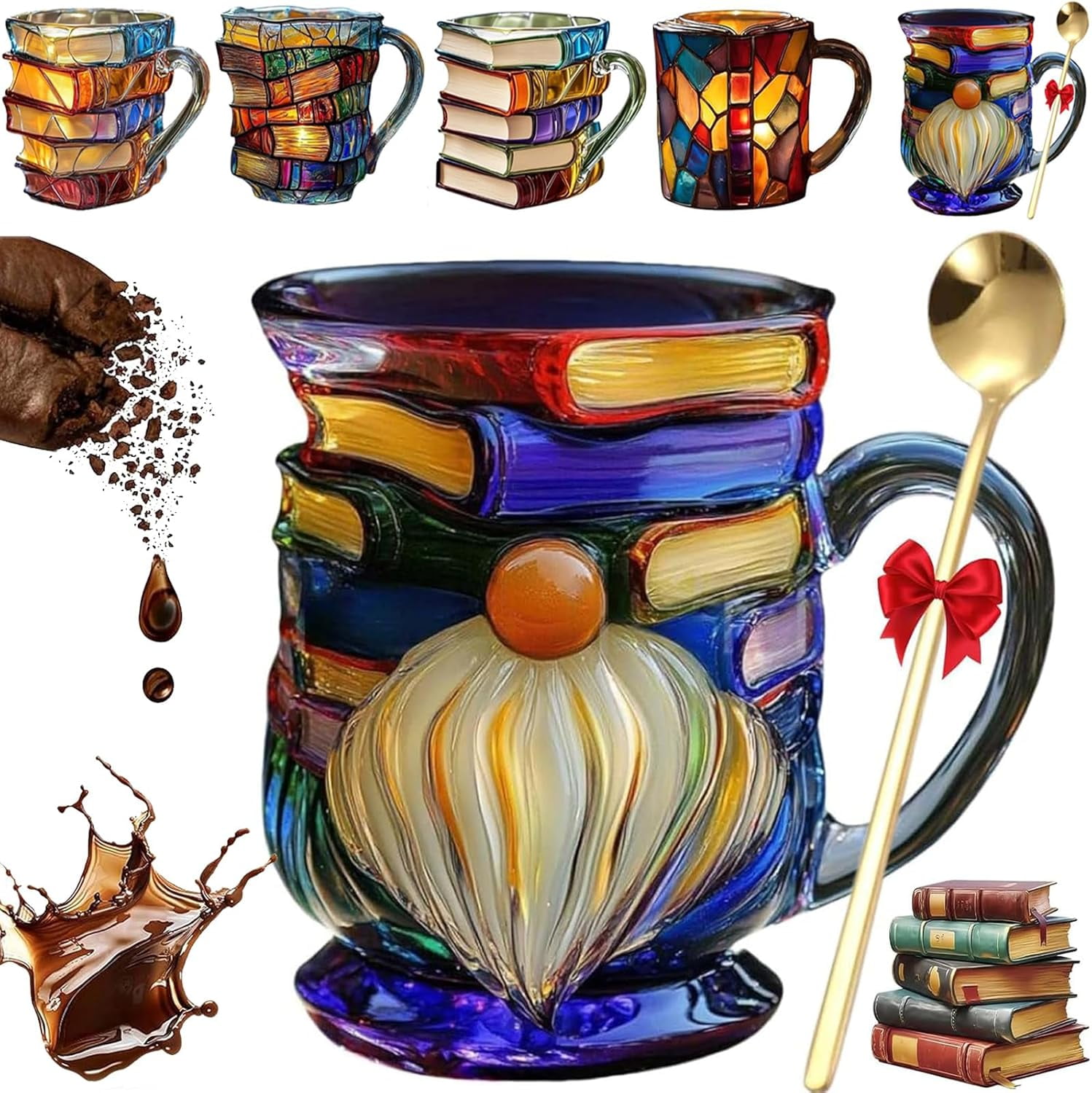 Chapter Book Mug, Handcrafted 3D Painted Coffee Book Mugs for Books ...