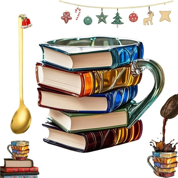 Chapter Book Mug, Novelty 3d Stained Books Design Coffee Cups, Book ...