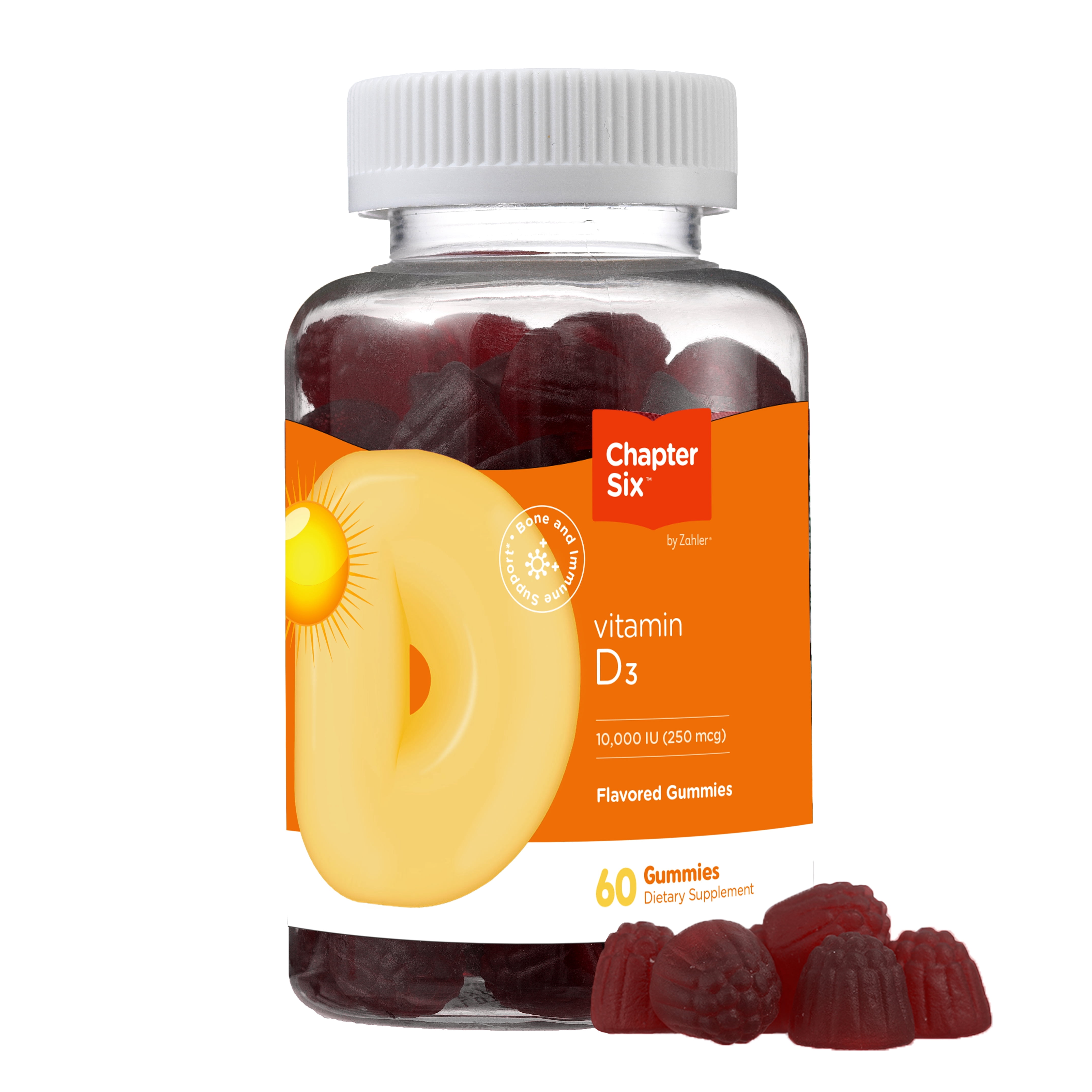Chapter Six Vitamin D3 Gummies 10,000 IU, Immune Support, Bone & Muscle ...