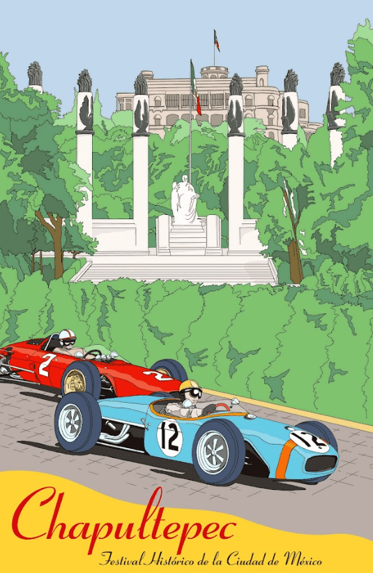 Chapultepec Car Racing Poster - Iconic Motorsport Event, Historic ...