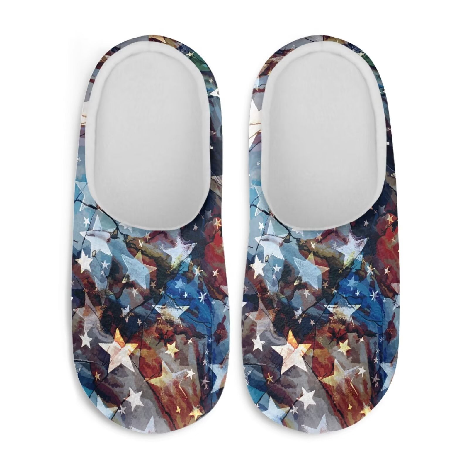 Chaqlin Art American Flag Cold Weather Slippers Warm Cozy Plush Fuzzy ...