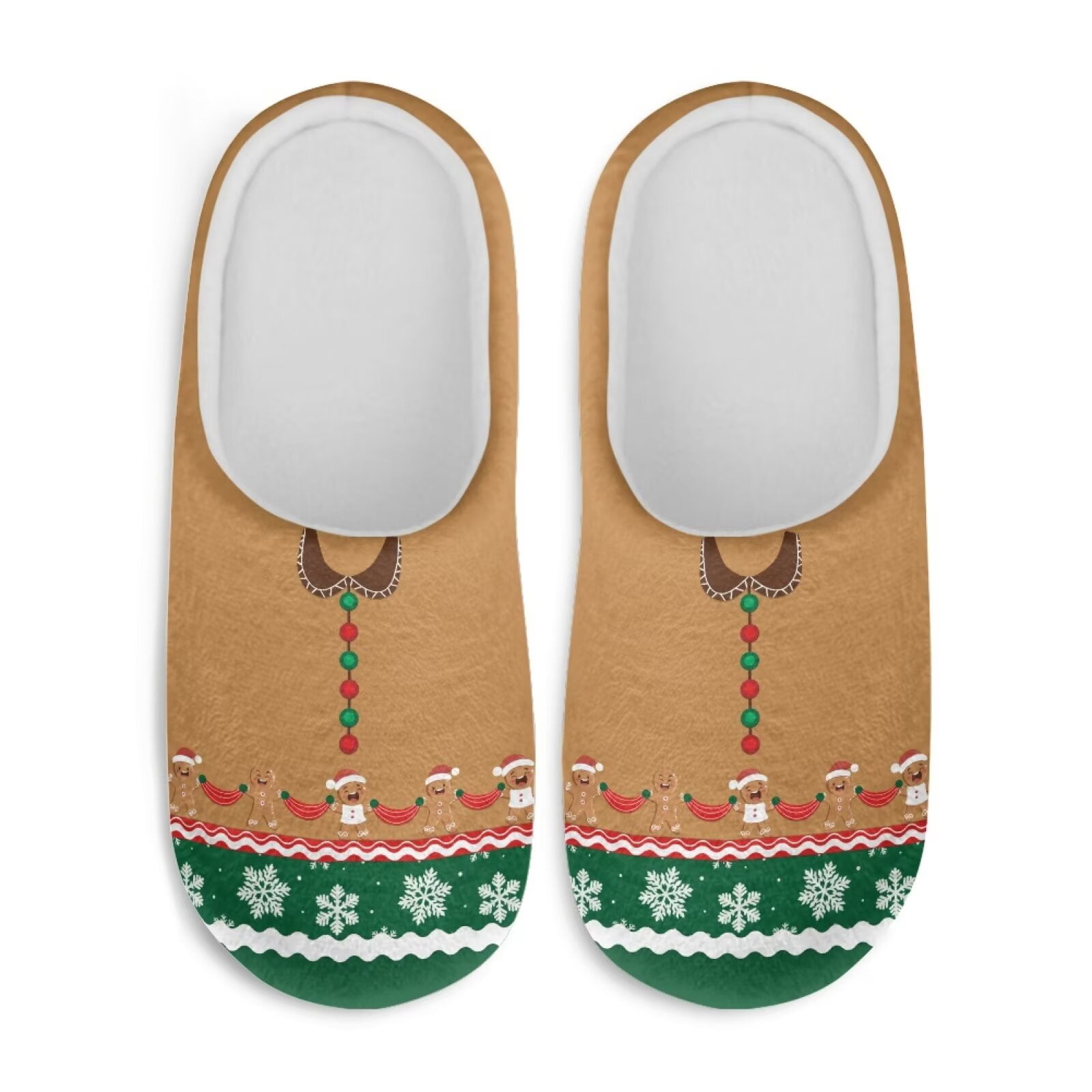 Chaqlin Christmas Cute Gingerbread Man Bedroom Slippers Cozy Comfy ...