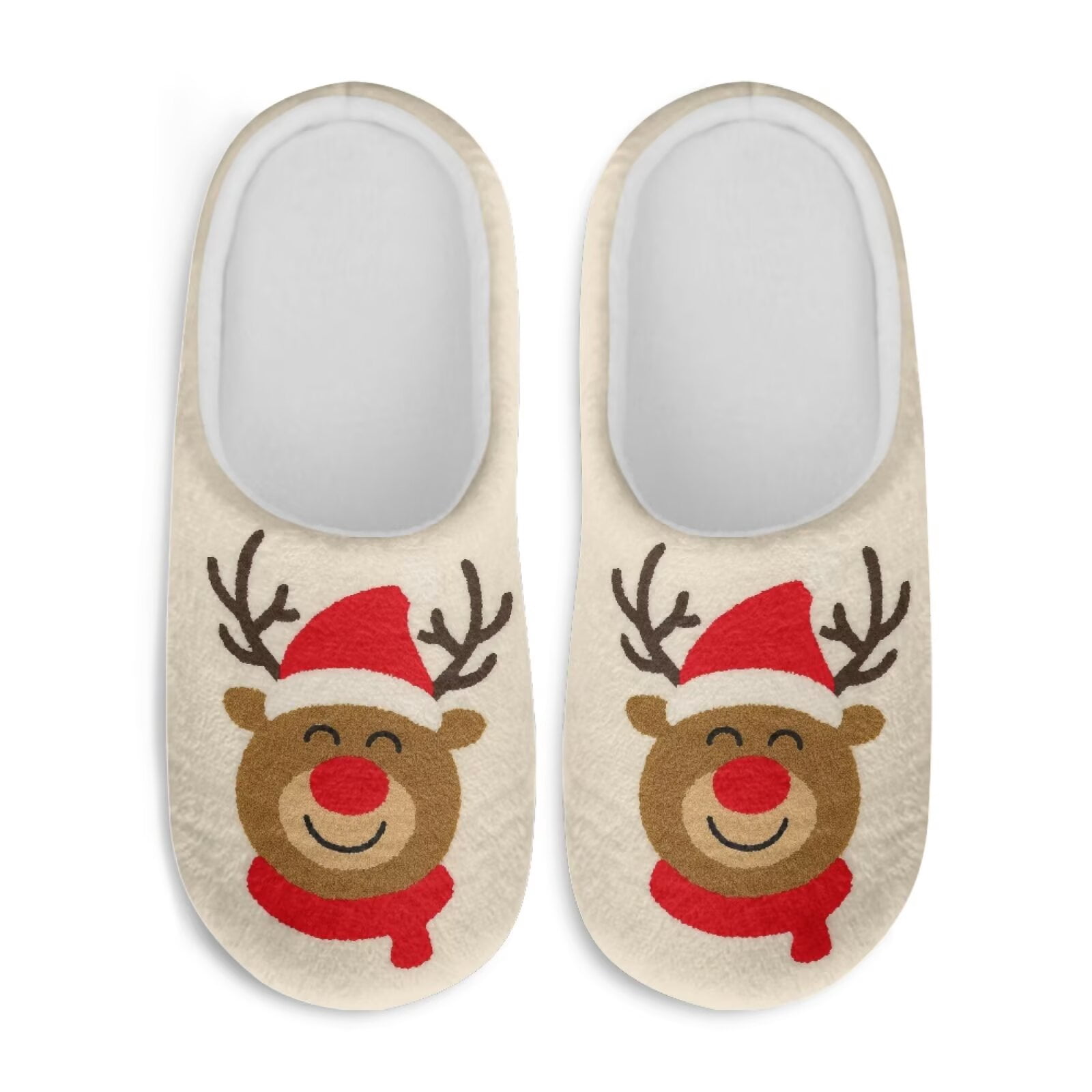 Chaqlin Funny Elk Deer Christmas Men's Warm House Slippers Memory Foam ...