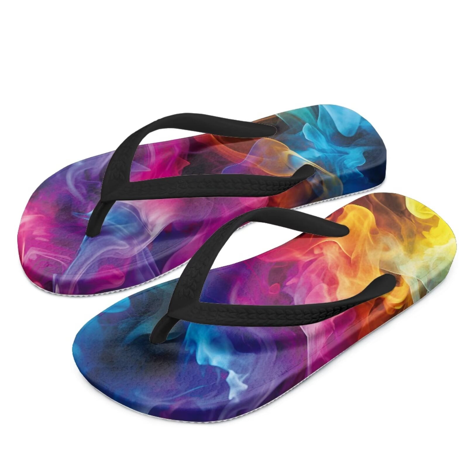 Chaqlin Little Kid Color Flame Print Flip Flop, Arch Support, Non Slip ...