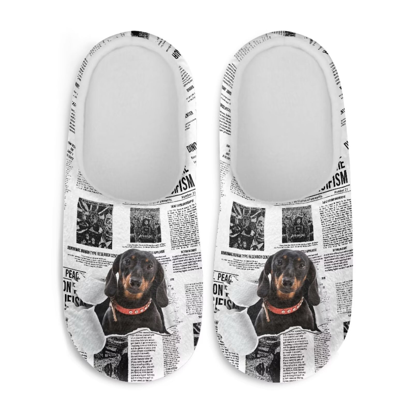 Chaqlin Newspaper Dachshund Cotton Slippers Soft Plush Warm Cozy Comfy ...
