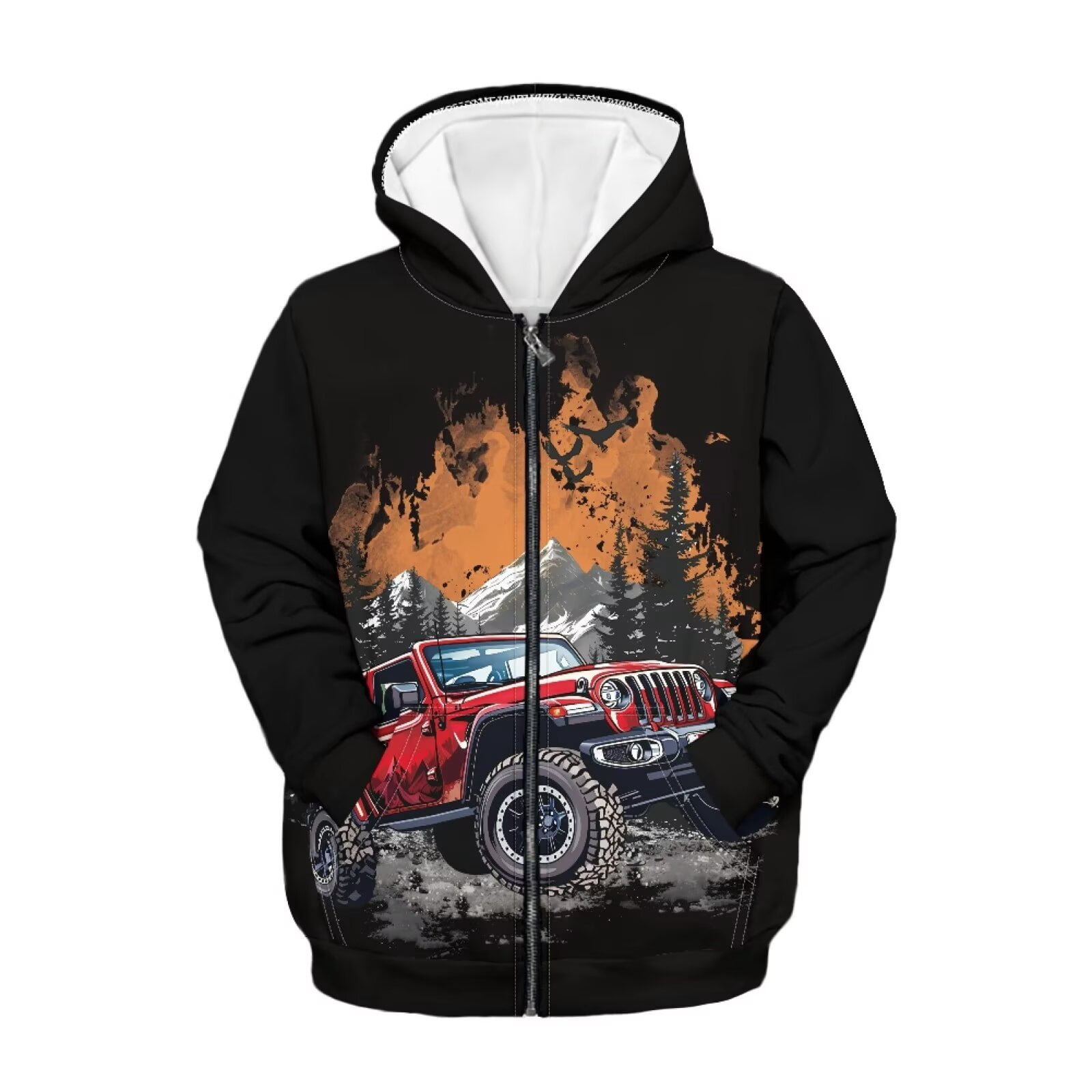 Chaqlin Red Off Road Vehicle Mountain Boys Youth Sports Jacket Hoodie ...
