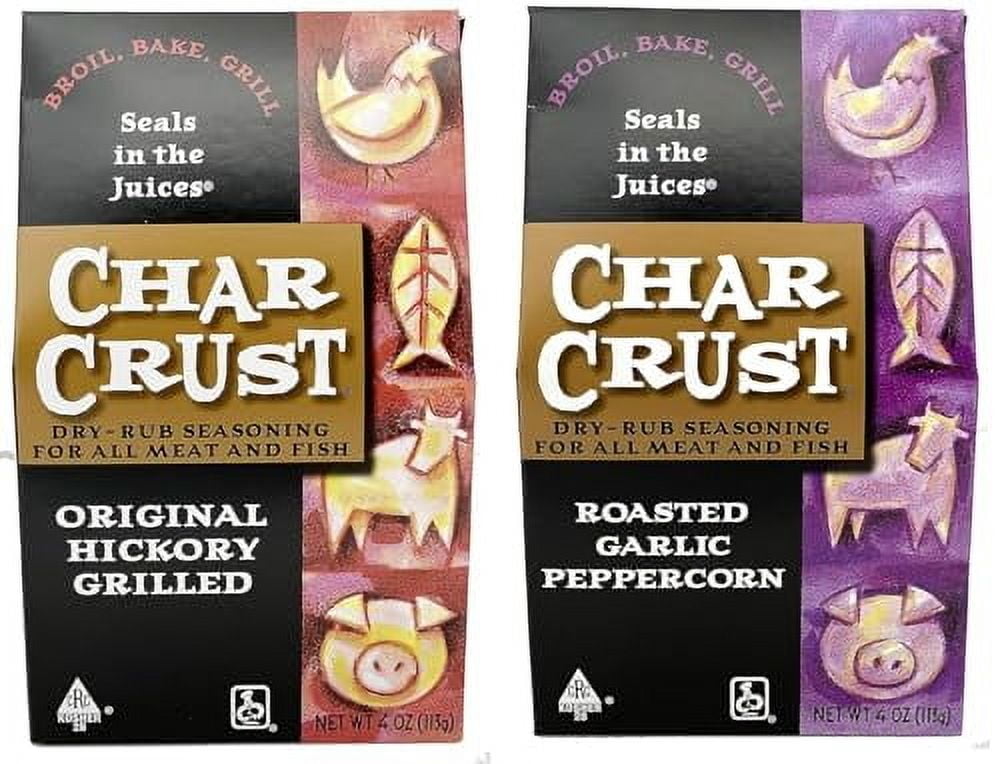 Char Crust Dry Rub Seasoning – Original Hickory Grilled and Roasted Garlic Peppercorn, Holiday ...