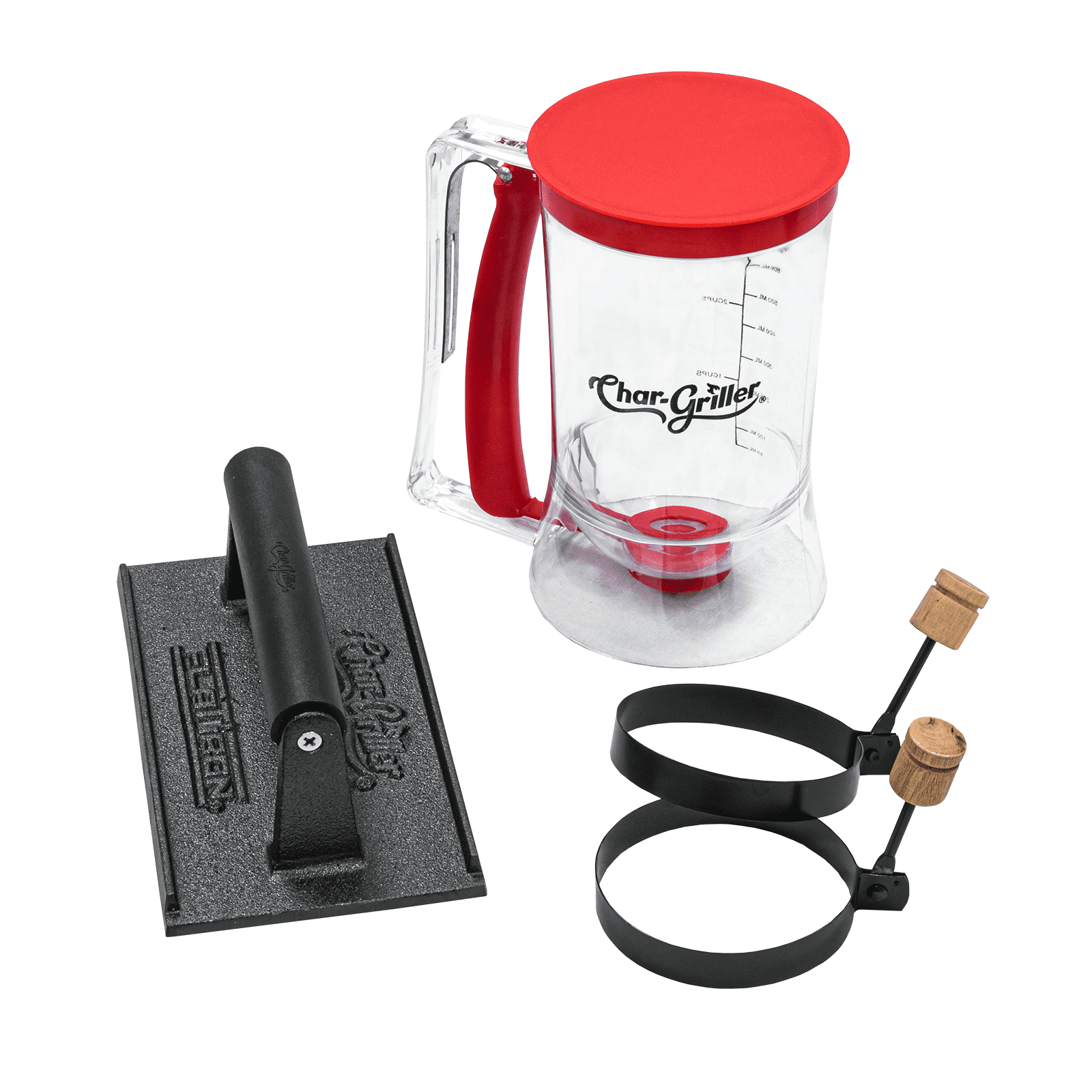 Char-Griller Flat Iron Breakfast Kit with Egg Griddle Accessories ...