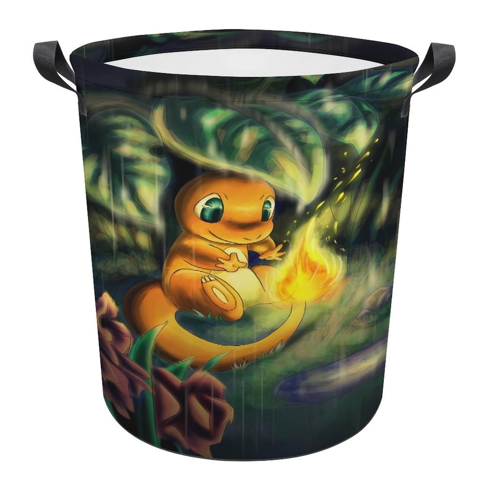 Char-mander Laundry Hamper, Round Collapsible Hamper Laundry Basket ...