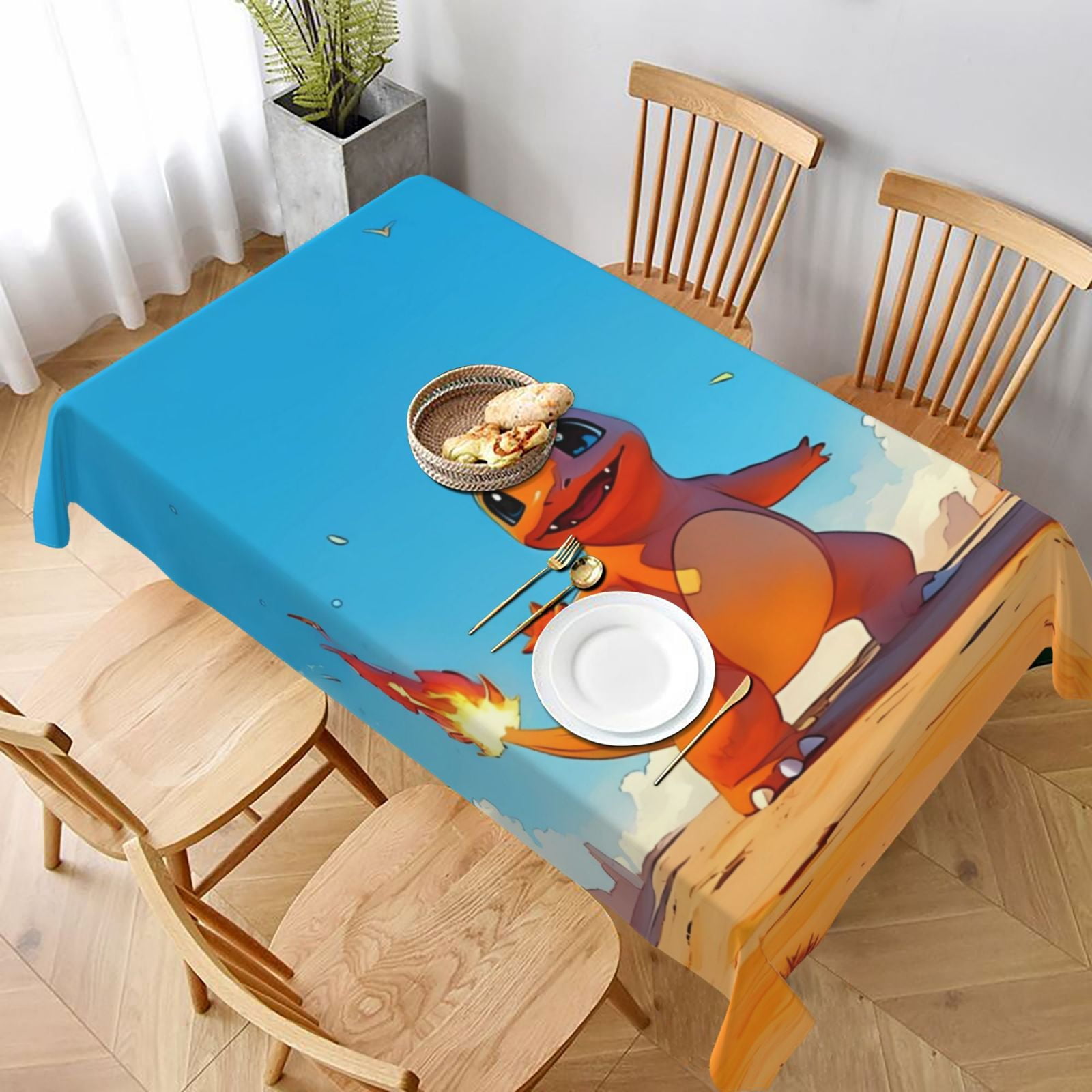 Char-mander Tablecloth, Washable Long Rectangular Table Cover For ...
