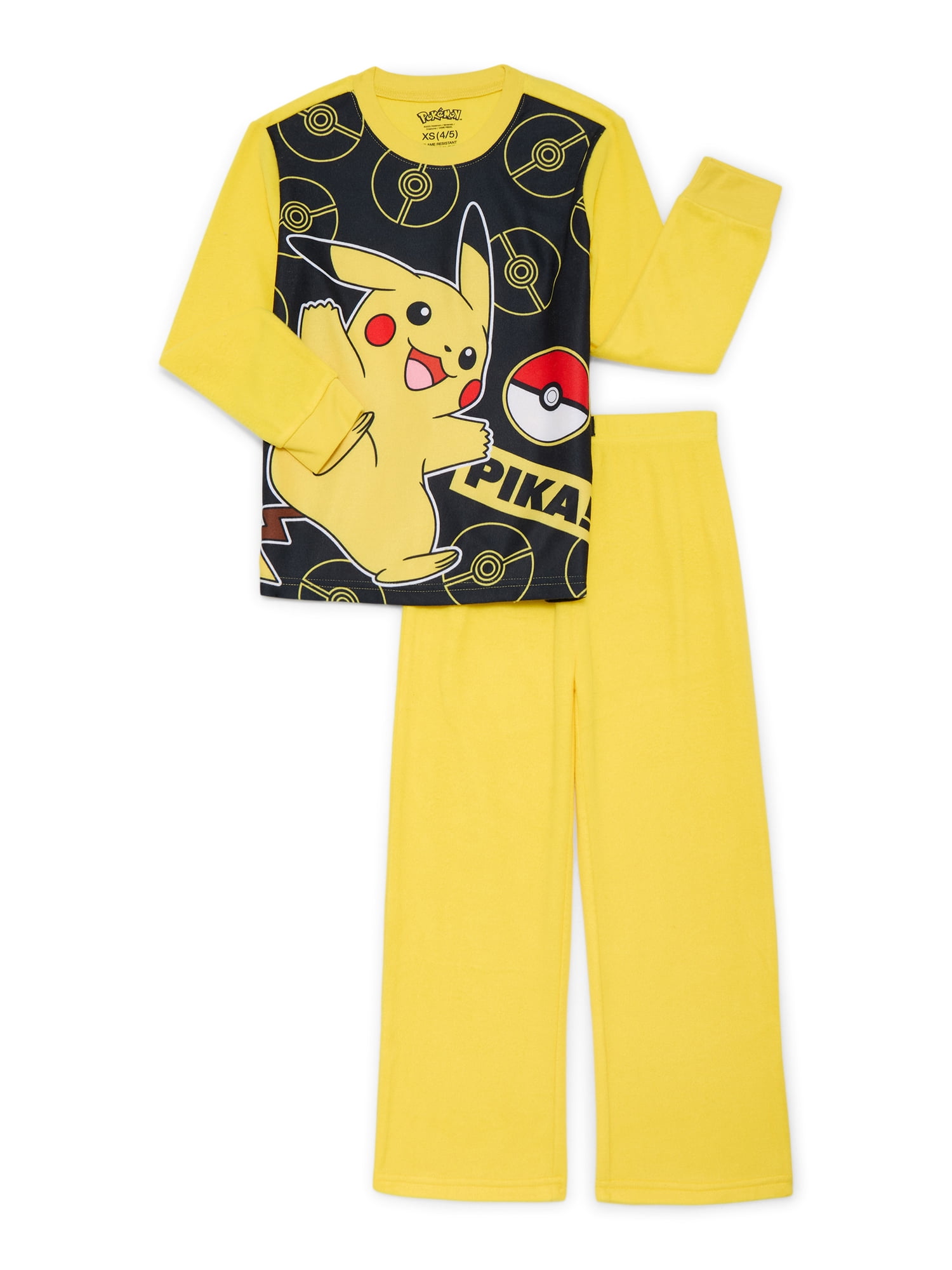 Pokémon Boys Pikachu Long Sleeve Top and Pants Pajama Set, 2-Piece ...