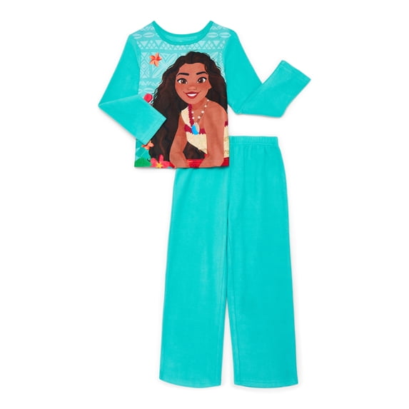 Disney Moana Girls Long Sleeve Top and Pants Pajama Set, Sizes 4-12 ...
