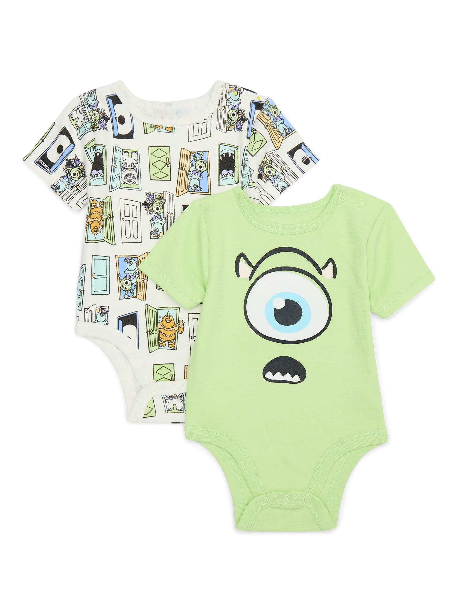Disney Pixar Baby Boys or Girls Monsters Inc Bodysuit, 2-Pack, Sizes 0 ...