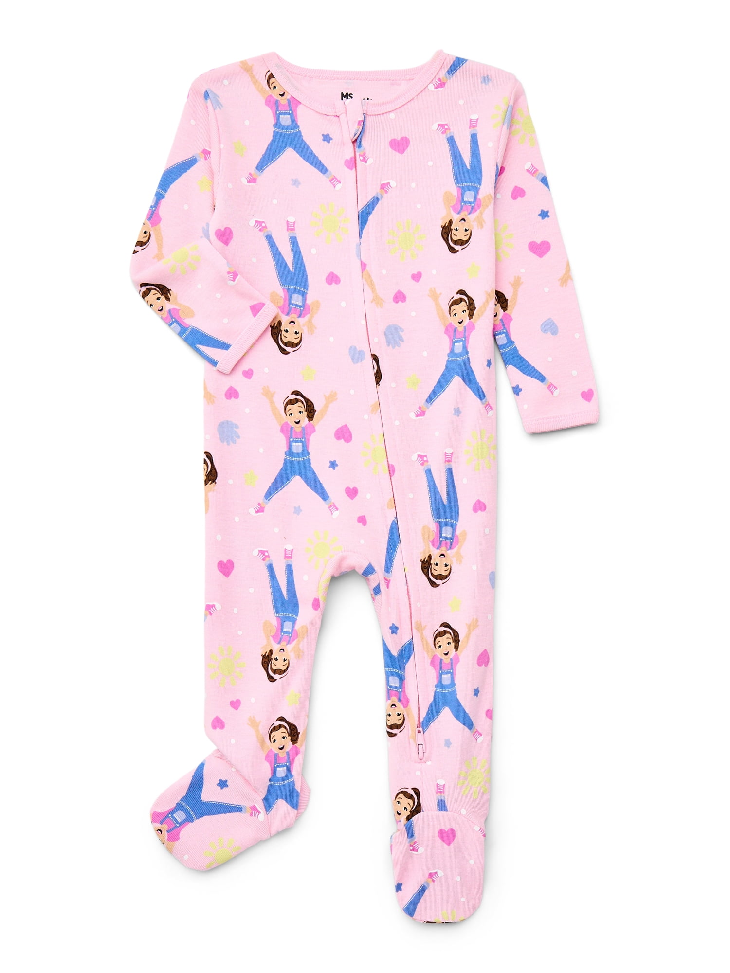 Ms. Rachel Baby Boys or Girls Two-Way Zip Front Footed Pajama One-Piece ...
