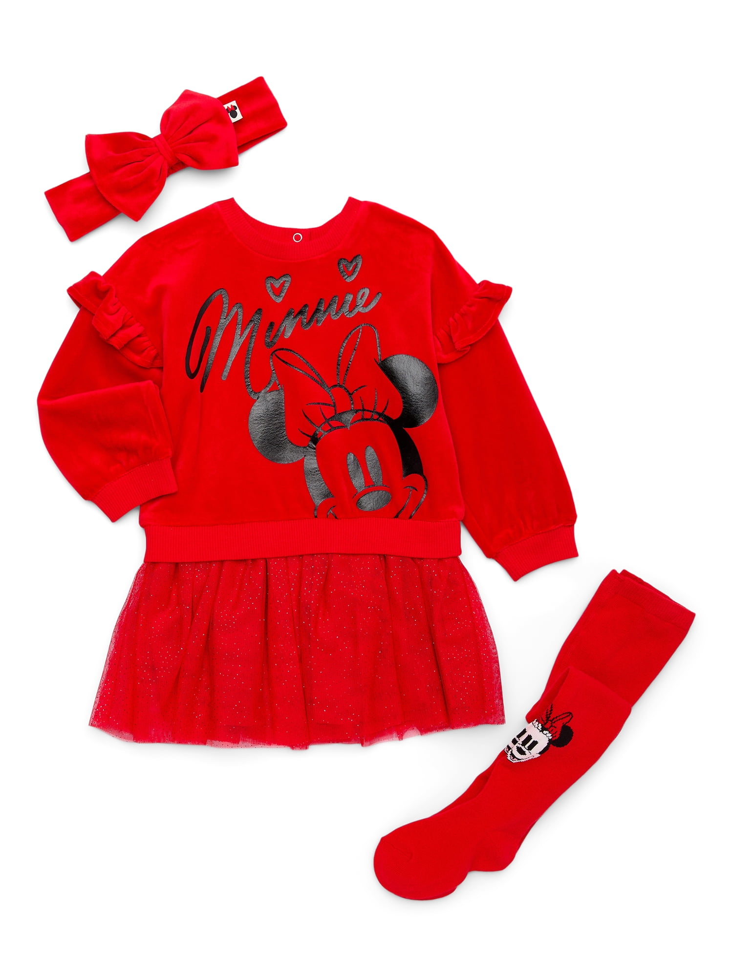 Disney Minnie Mouse Baby Girls Dress Set - 3-Piece Ensemble - Walmart.com