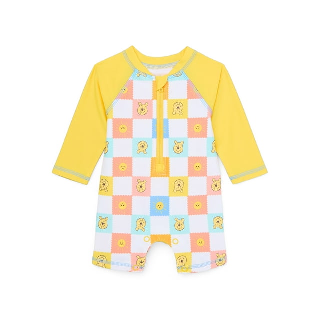 Winnie the Pooh Baby Rash Guard Swimsuit, Sizes 0M-12M, UPF Stretch ...
