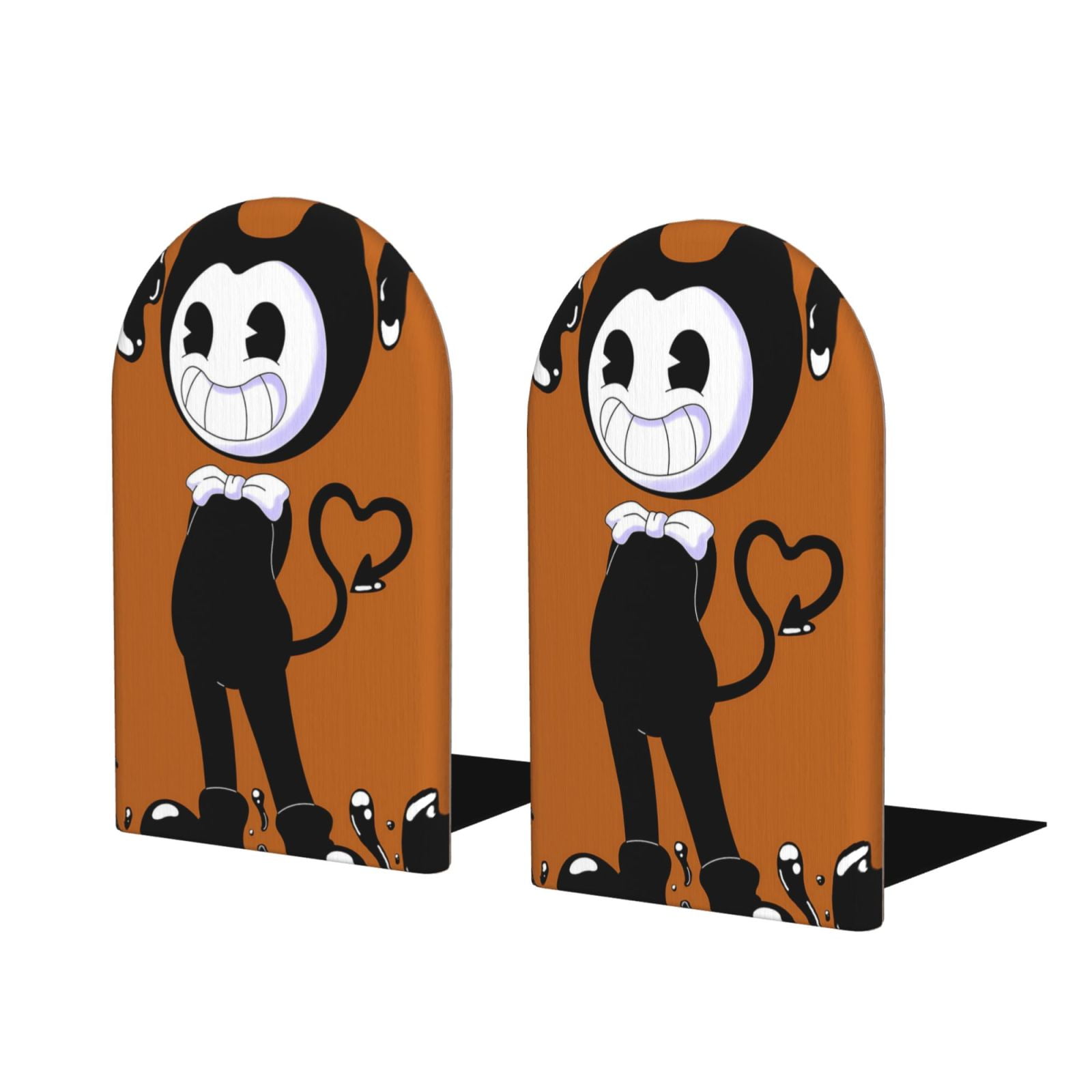 Character Bendy Bookends Wood Book Divider Decor Shelves Non-Skid Book ...