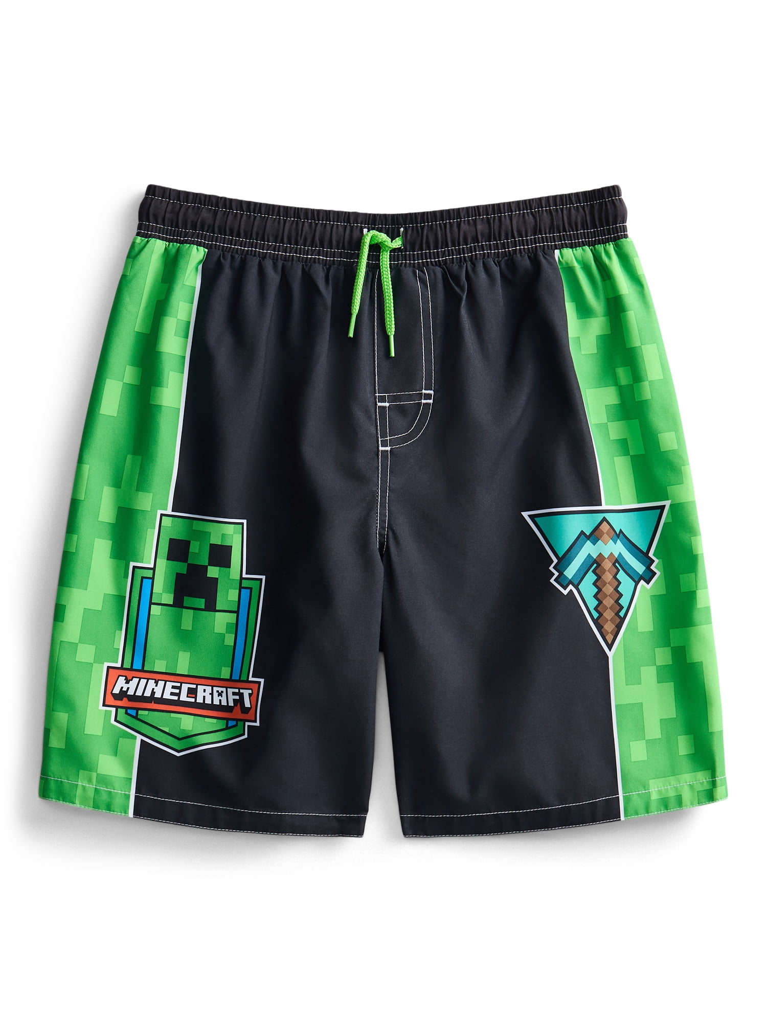 Minecraft Boys Creepers Swim Trunks with UPF 50, Sizes 4-16 - Walmart.com