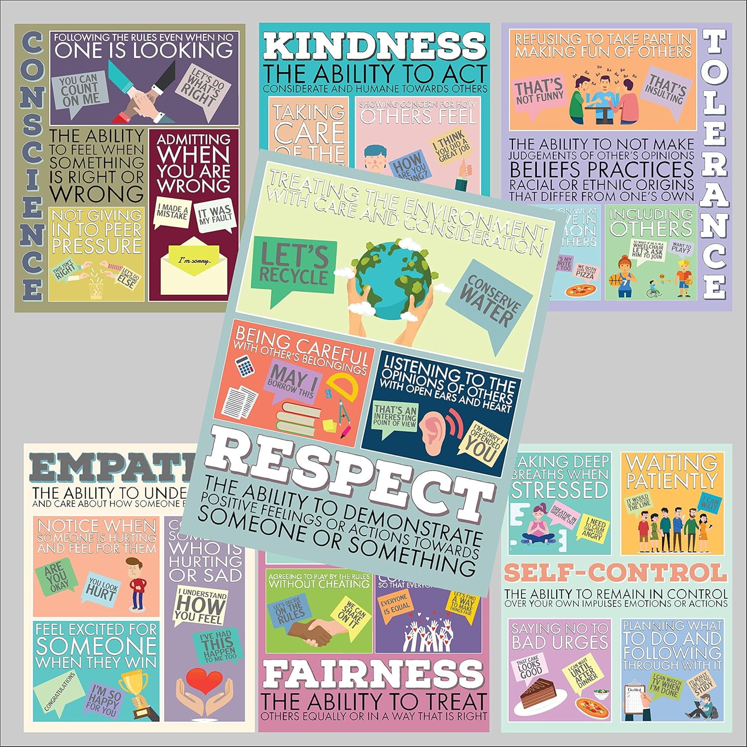 Character Building Poster Collection – Set of SEVEN 9 x 12 Prints ...