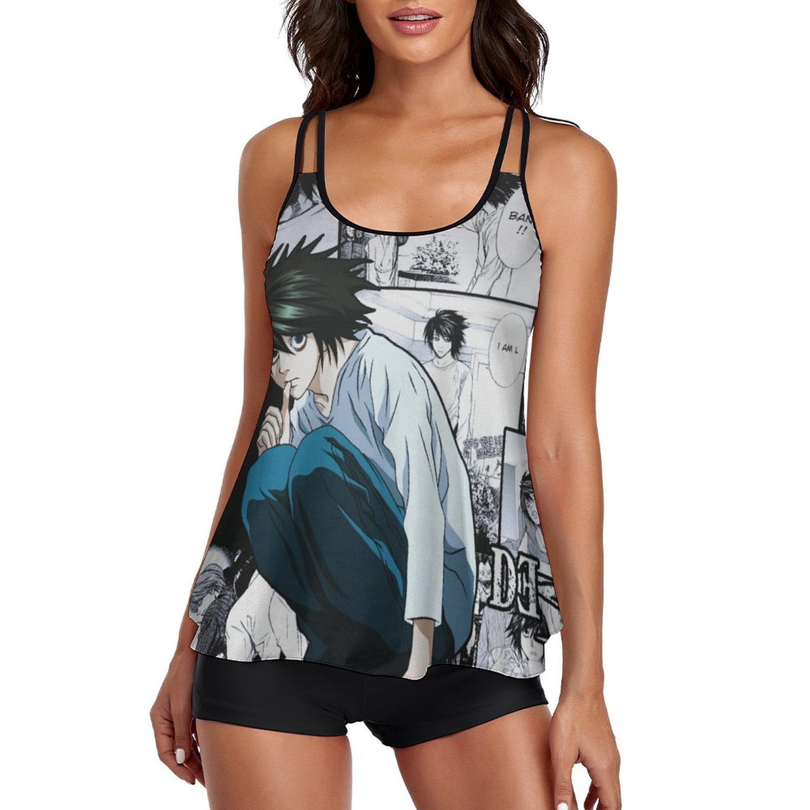 Character Death Note 2 Piece Swimsuit for Women Tummy Control Tankini ...