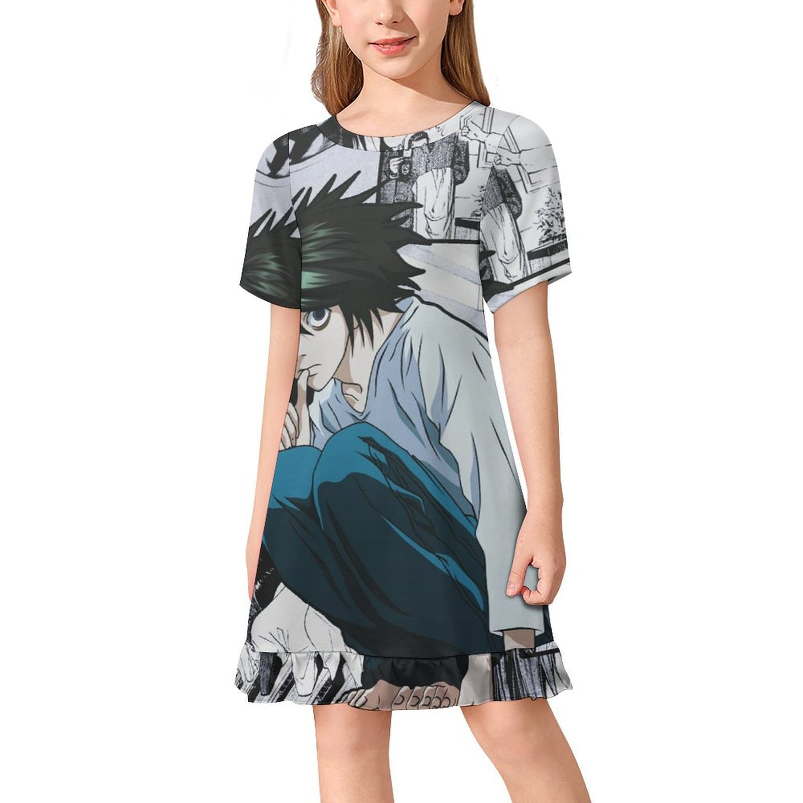 Character Death Note Children's Short Sleeved Dress 3D Printed ...