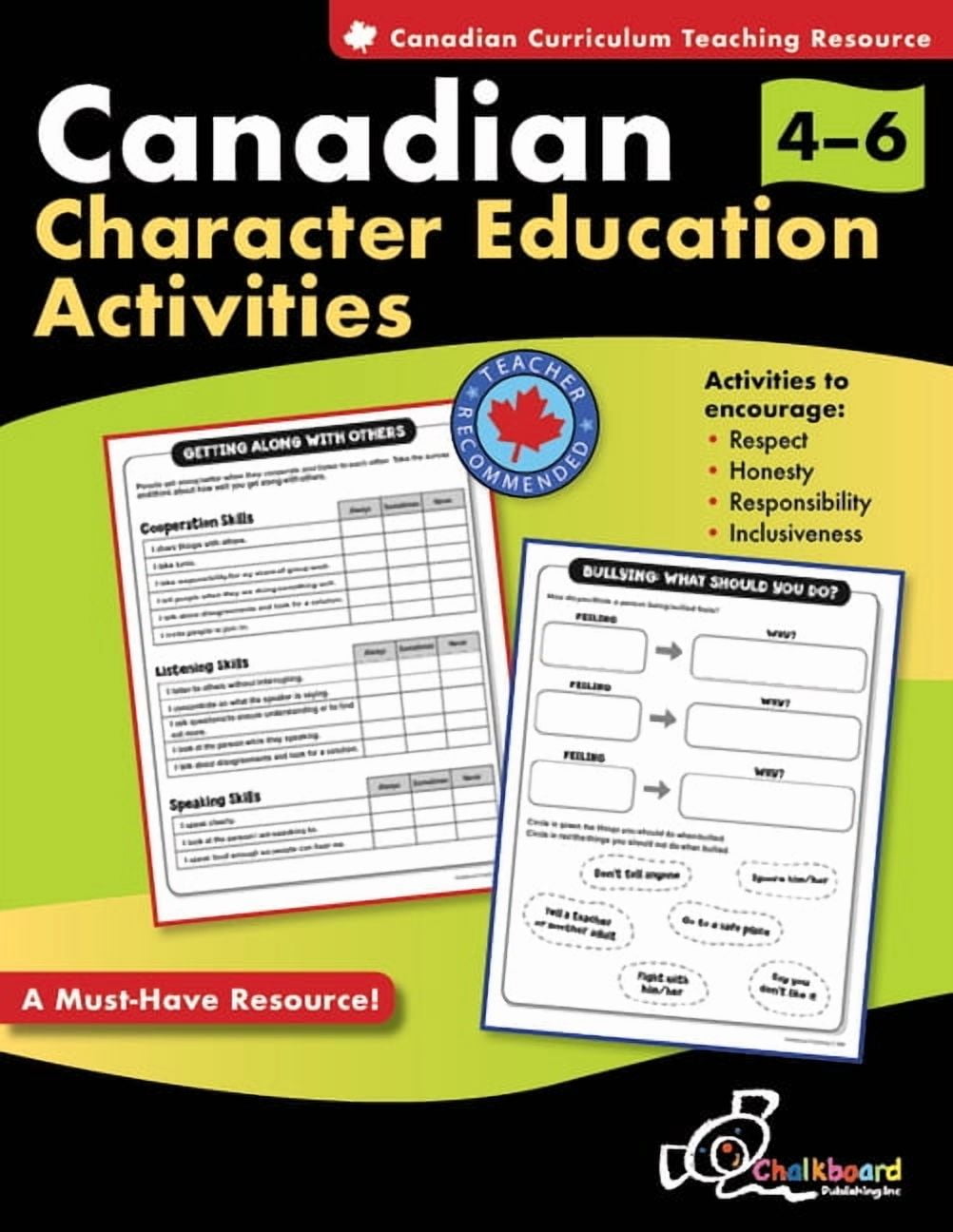 Character Development: Canadian Character Education Activities Grades 4 ...