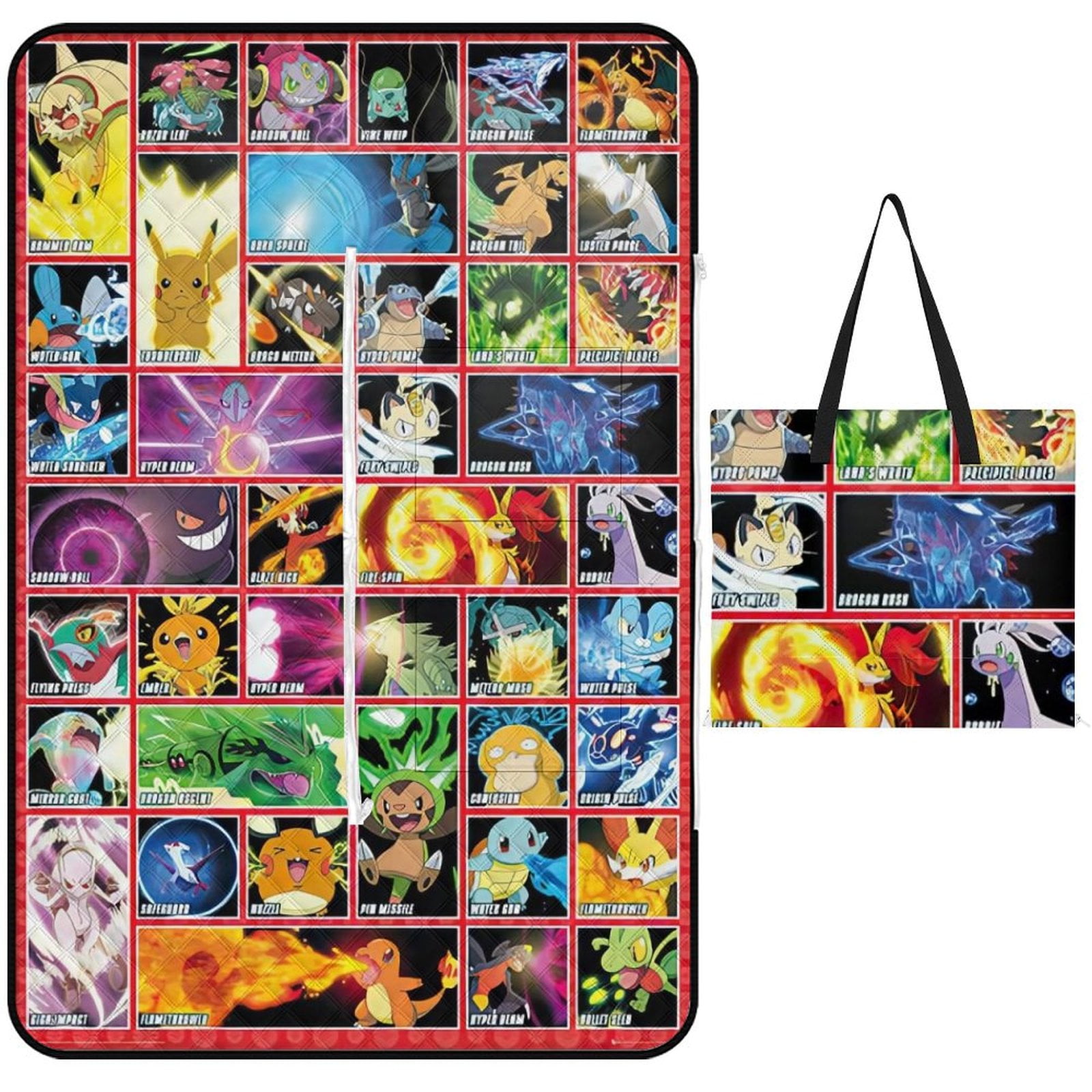 Character Grid - The Moves Pokemon Extra Large Picnic Outdoor Blanket ...