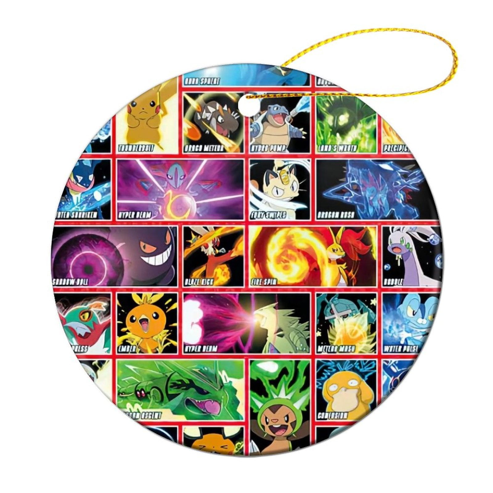 Character Grid - The Moves Pokemon Christmas Ornament,Farmhouse ...