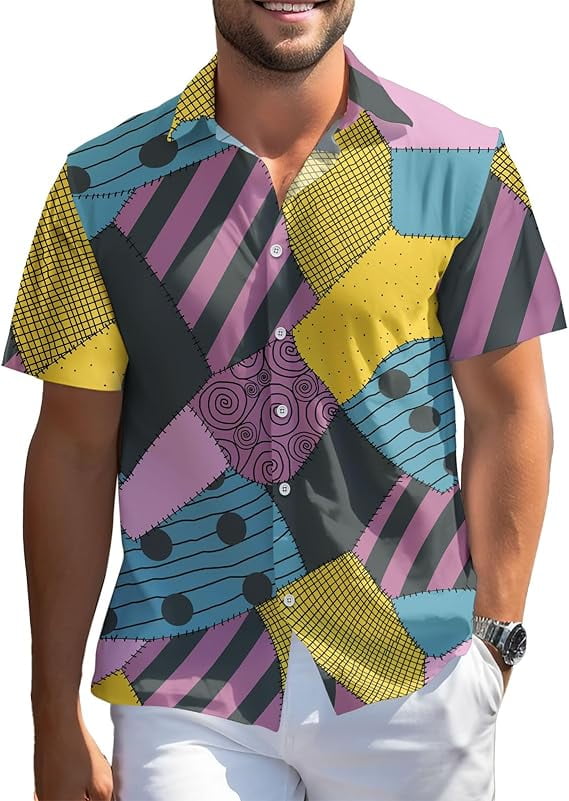 Character Halloween Holiday Horror Movie Hawaiian Shirt, Horror Button ...