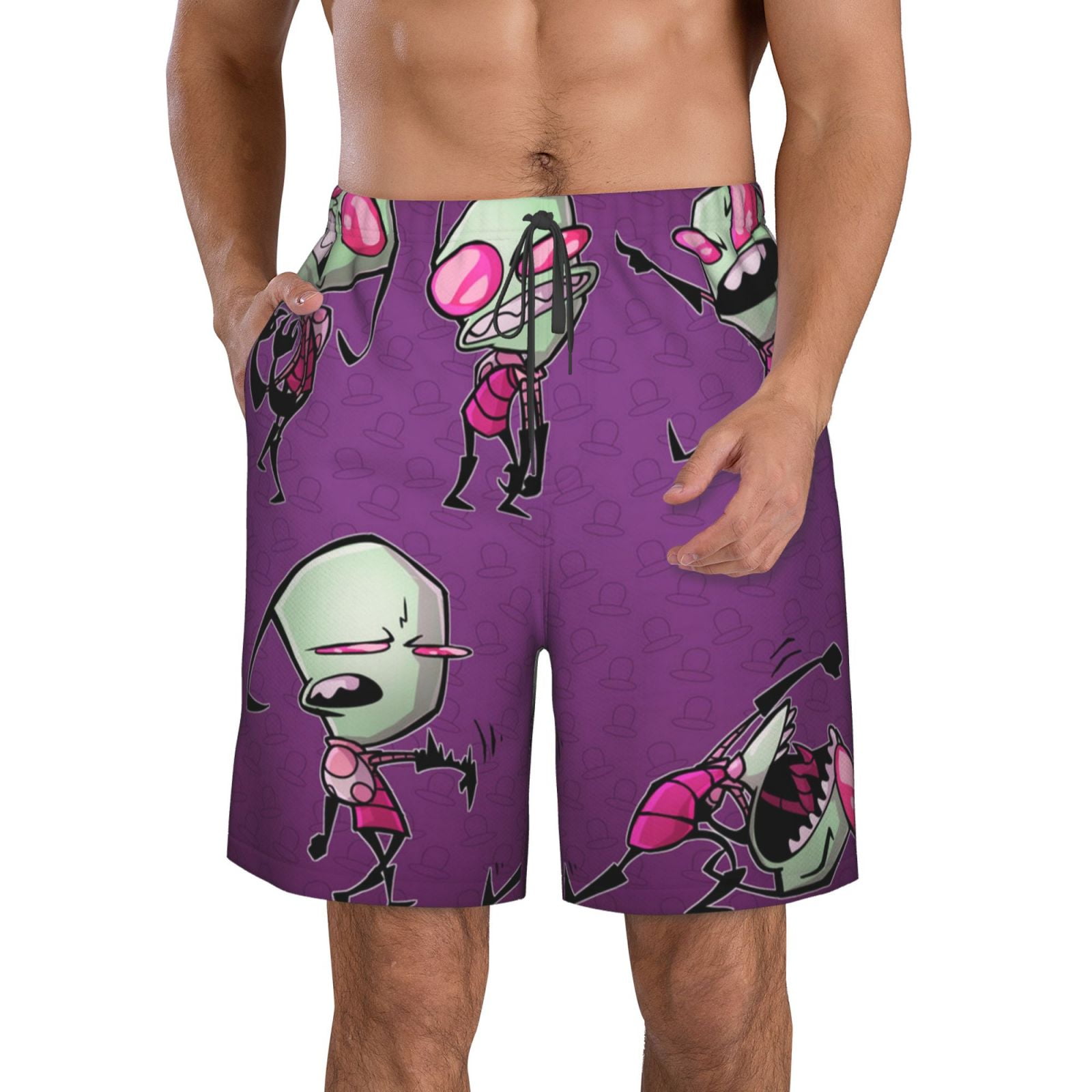 Character Invader Zim Men's Beach Shorts Swim Trunks Casual Quick Dry ...