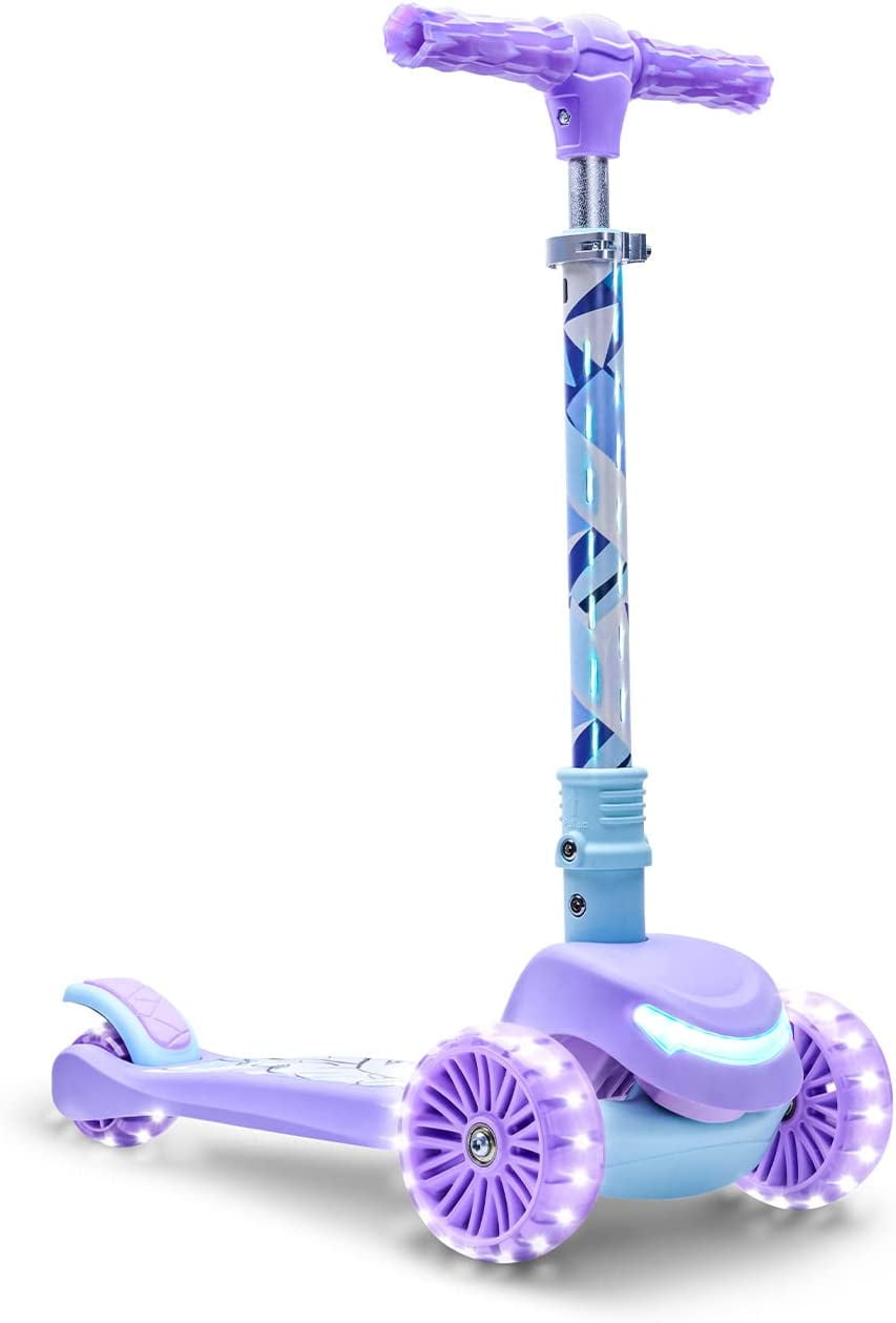 Character Kids Kick Scooter, LED Lights on Stem & Light-Up Wheels ...