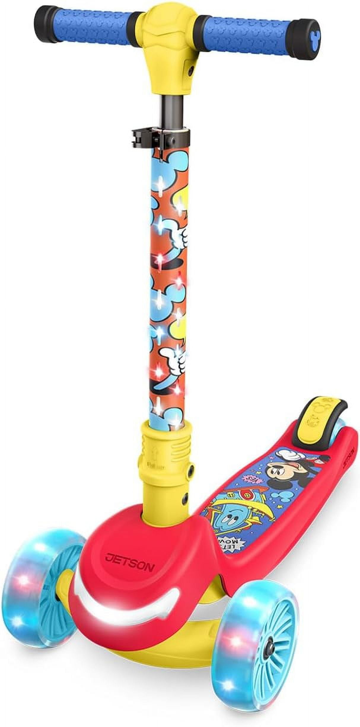 Character Kids Kick Scooter, LED Lights on Stem & Light-Up Wheels, Lightweight Frame, Height ...