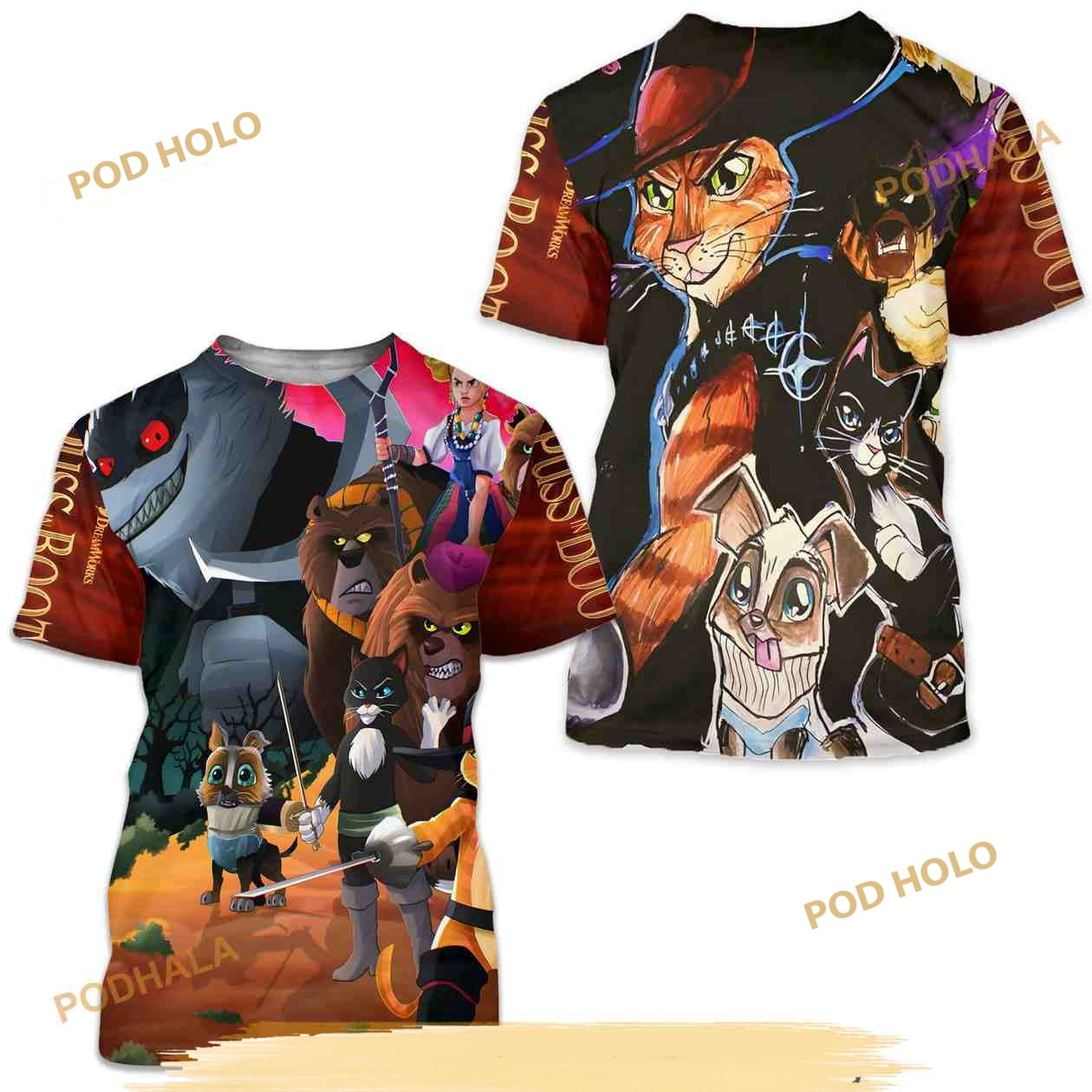 Character Puss In Boots 3D Shirt, The Last Wish Movie 3D Gift - Walmart.com