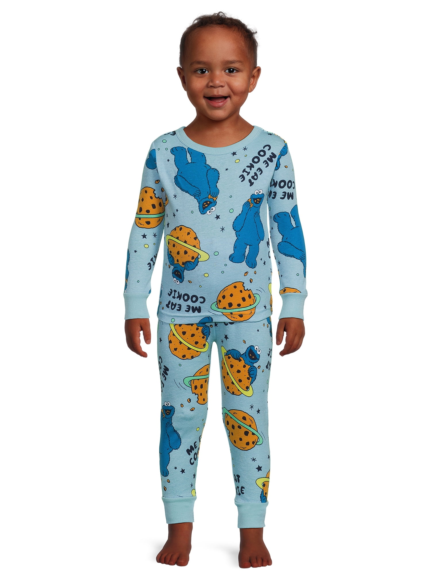 Sesame Street Toddler Boy Cotton Pajamas, Long Sleeve Pant Set, Sizes ...