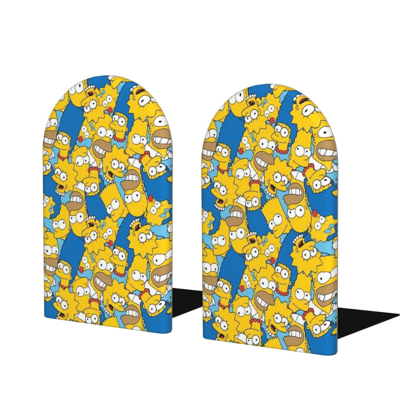 Character The Simpsons Bookends Wood Book Divider Shelves Non-Skid Book ...