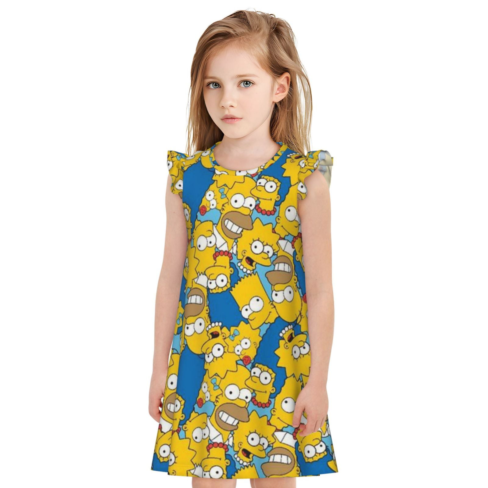 Character The Simpsons Girl's Nightgowns Pajamas Dress Soft Children ...