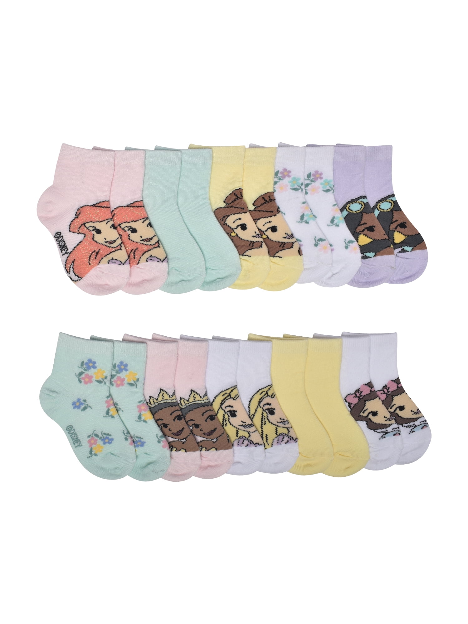 Disney Princess Toddler Ankle Socks 10-Pack - Walmart.com