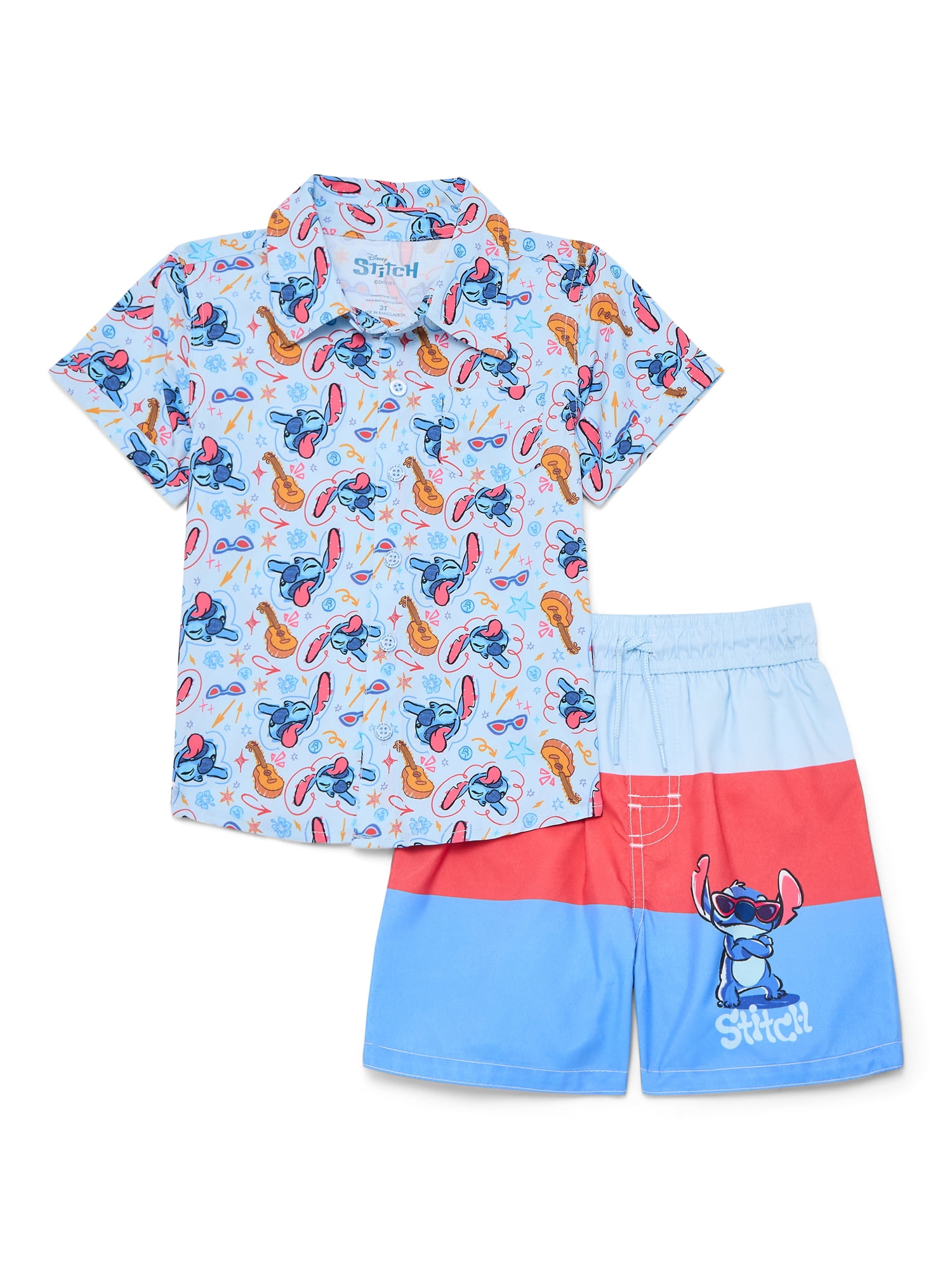 Character Toddler Boy Resort Shirt and Swim Trunk Set, 2-Piece, Sizes ...