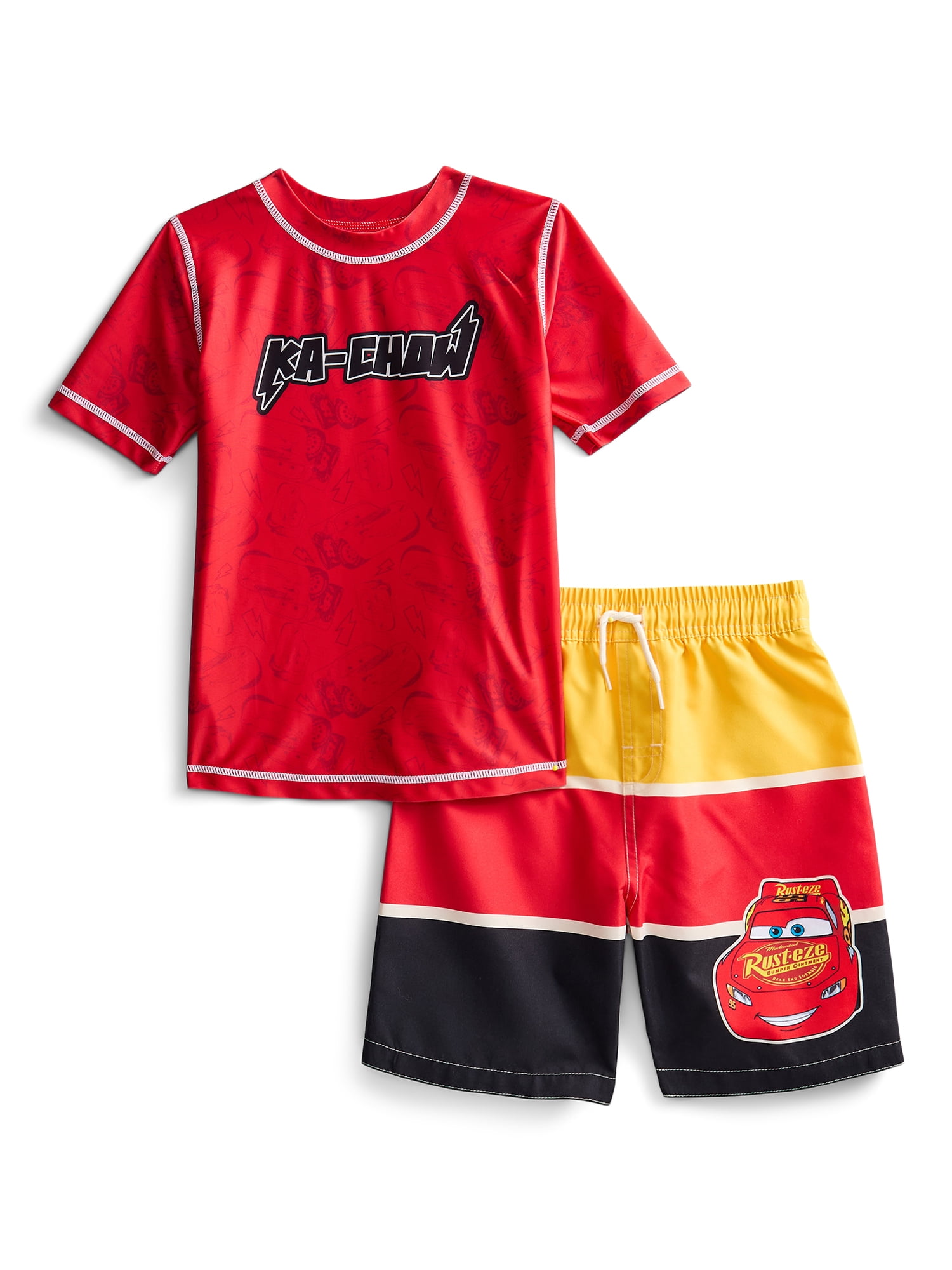 Character Toddler Boy Short-Sleeve Rash Guard and Swim Trunk Set, Sizes ...