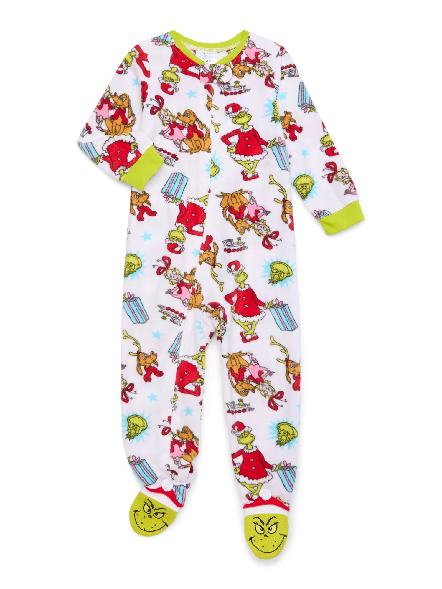 Character Toddler Christmas Fleece One-Piece Sleeper, Sizes 12M-5T ...